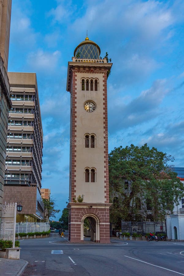 Lighthouse Clock Tower at Colombo, Sri Lanka Stock Image - Image of ...