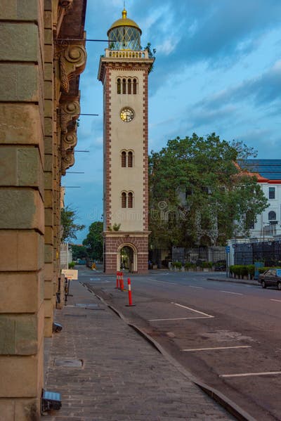 Lighthouse Clock Tower at Colombo, Sri Lanka Stock Photo - Image of ...