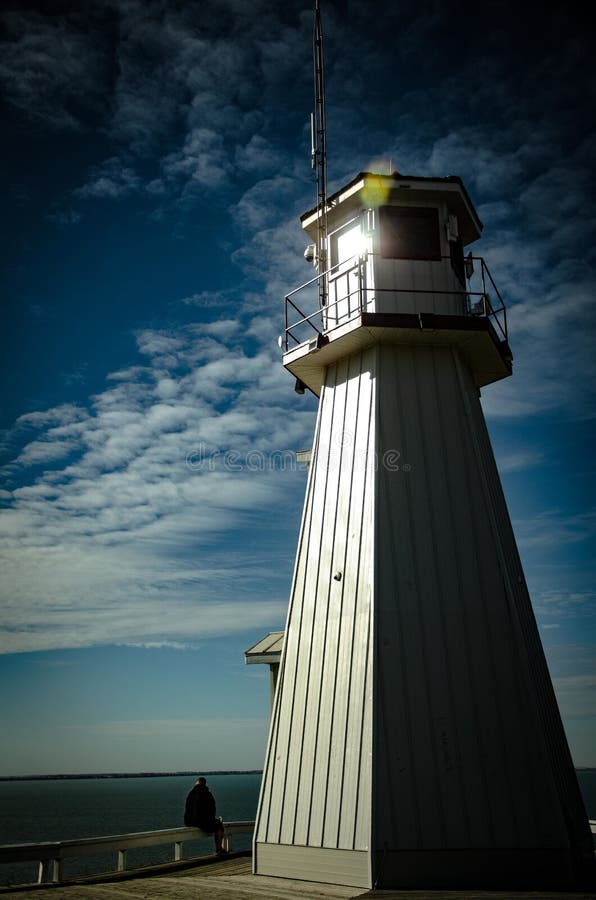 Lighthouse on a Cloudy Sky Background Stock Photo - Image of travel ...