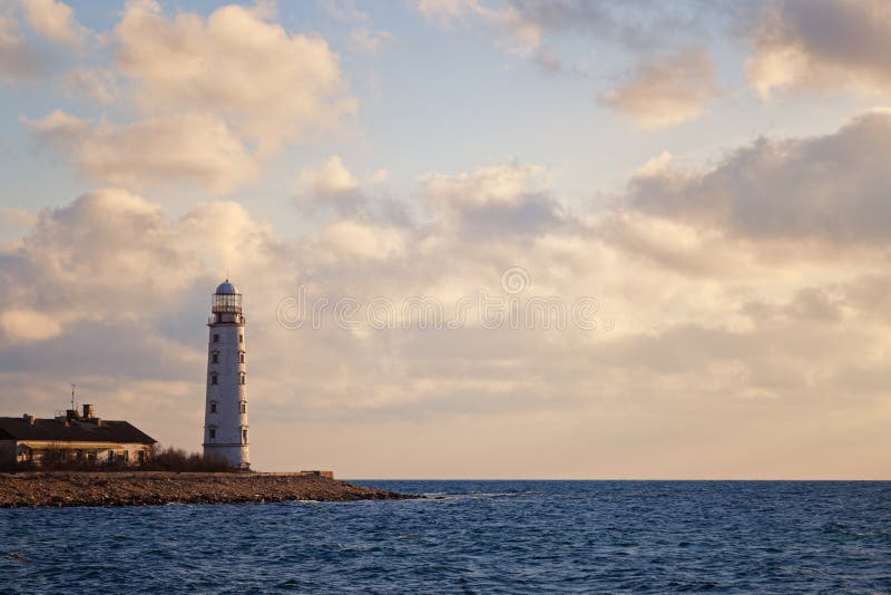 Lighthouse on the coast stock photo. Image of background - 25522066
