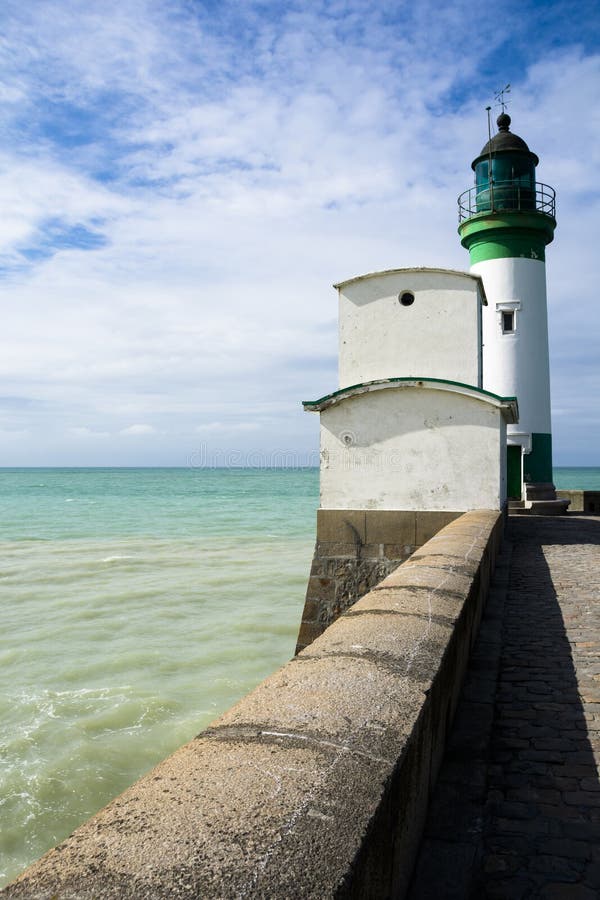 Lighthouse on the Coast of French Normandy. Stock Photo - Image of ...