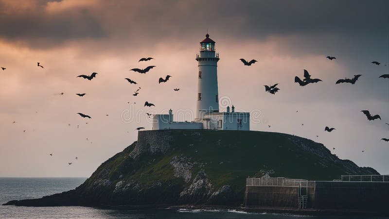 Lighthouse on the Coast Lighthouse is Infested by a Colony of Bats that ...