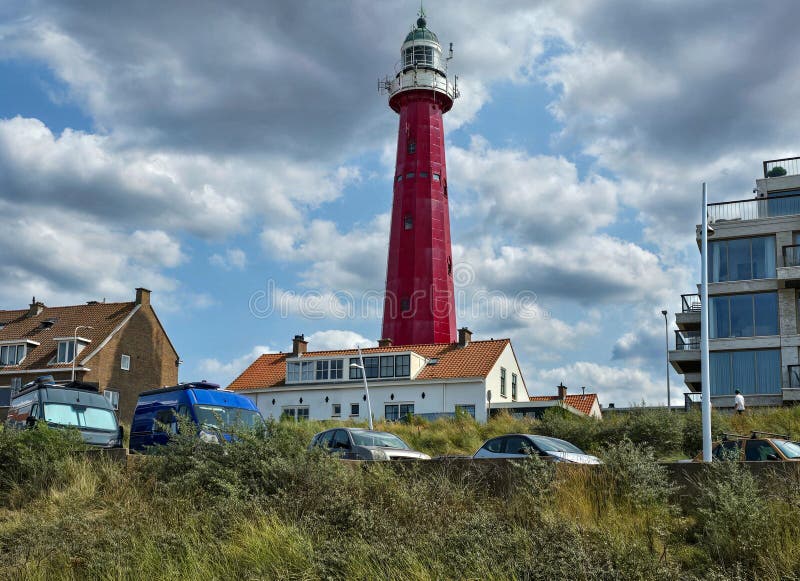 Lighthouse on the Coast Netherlands, Old Lighthouse Tower in ...