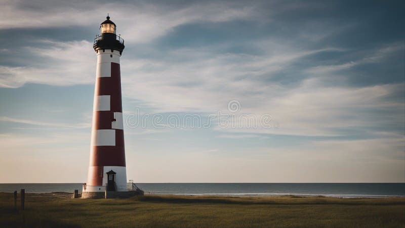 Lighthouse on the Coast Sky Lighthouse at Big Sable Point Stock ...