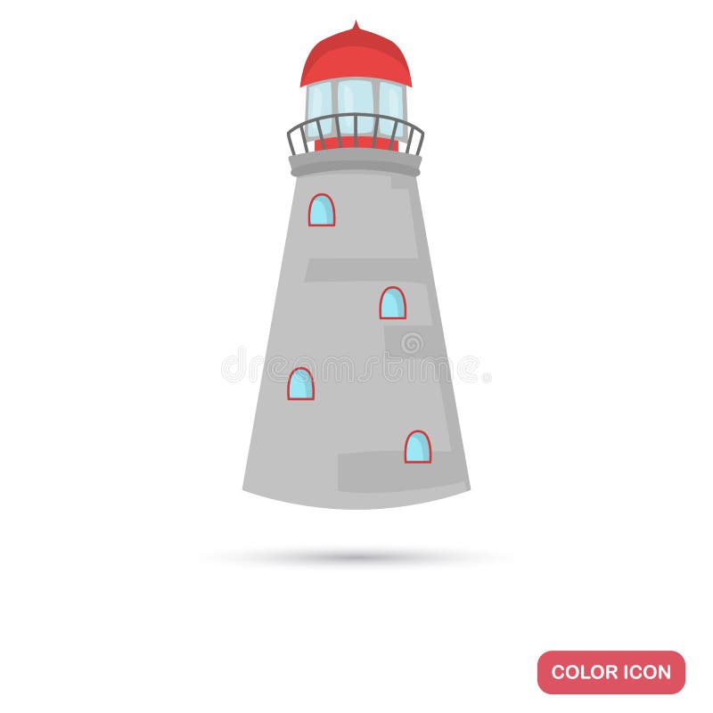 Lighthouse Color Flat Icon for Web and Mobile Design Stock Illustration ...