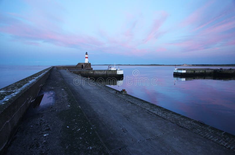 Lighthouse with Colorful Sky Stock Image - Image of light, security ...