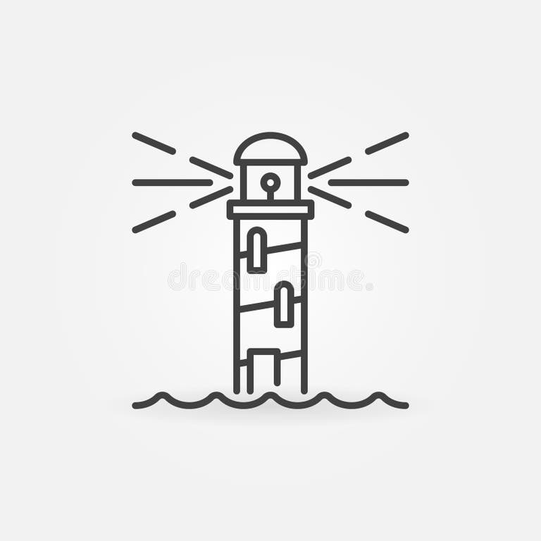 Lighthouse Concept Minimal Vector Linear Icon or Sign Stock Vector ...