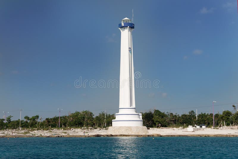 Lighthouse in Cozumel Mexico Stock Image - Image of island, peninsula ...