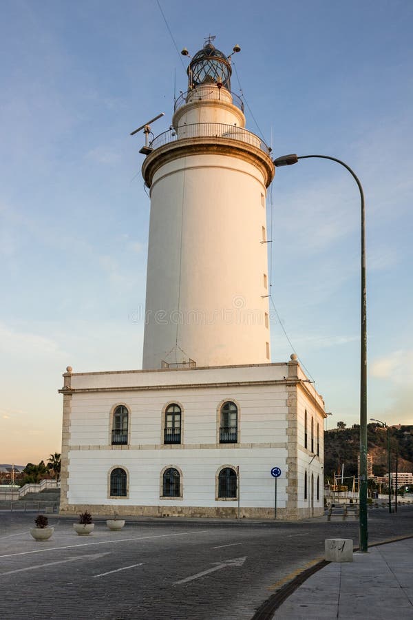 Lighthouse in Cruise Port, Malaga, Spain Stock Image - Image of spanish ...