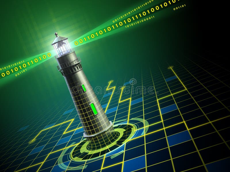 Lighthouse Communication Technology Logo Design. Stock Vector ...