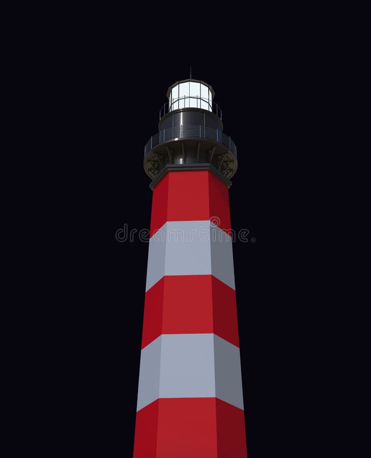 Lighthouse after dark stock illustration. Illustration of midnight - 297028