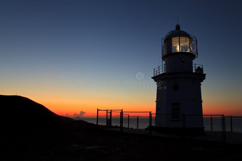 Lighthouse at dawn stock photo. Image of cape, mauritius - 36125242