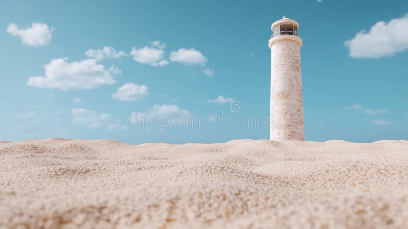 Lighthouse in the desert stock illustration. Illustration of desert ...