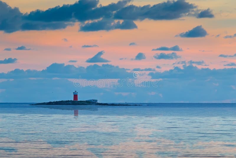 Lighthouse at dusk stock image. Image of clear, climate - 38027777