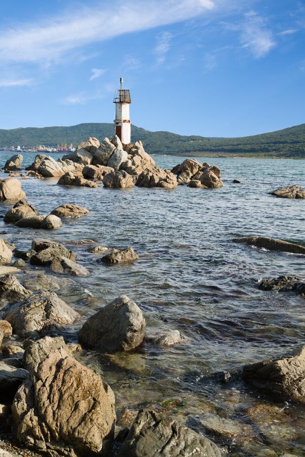 Lighthouse on the Eastern Coast of Russia Stock Image - Image of ...