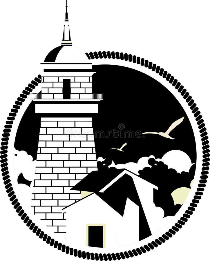 Lighthouse emblem stock vector. Illustration of seaside - 50830442