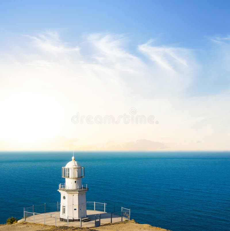 Lighthouse in a Marine Cape Stock Image - Image of safety, season: 9817191