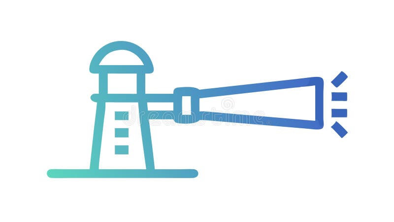 Lighthouse Emitting Light Beam Outline Icon, Beacon Guide, Vector ...