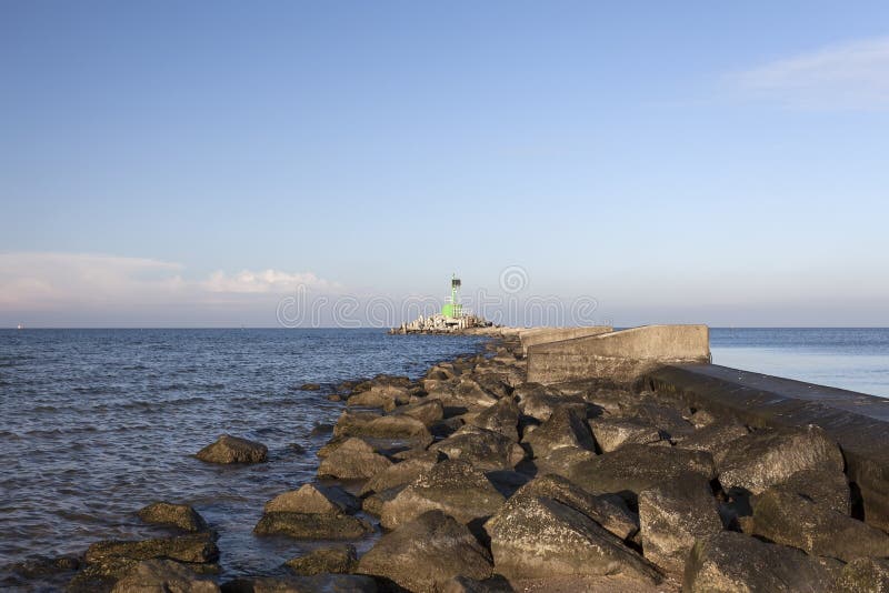 Lighthouse at the Entrance To the Port Stock Photo - Image of island ...