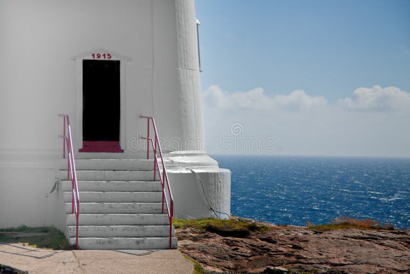 Lighthouse Entrancewith Red Stock Photo - Image of entrance, seascape ...