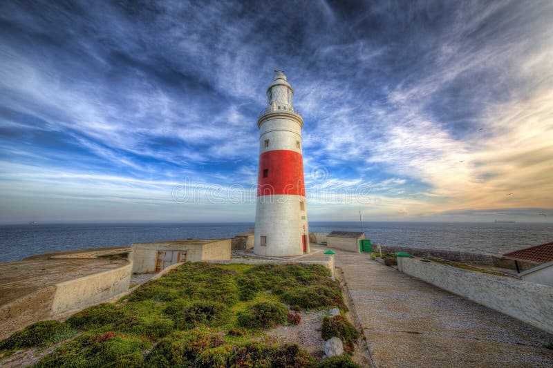 The Lighthouse at Europa Point in Gibraltar Stock Photo - Image of ...