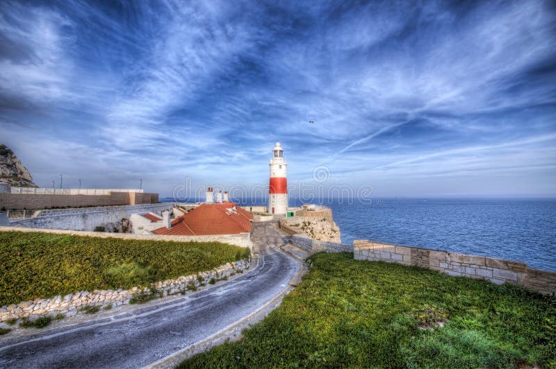 The Lighthouse at Europa Point in Gibraltar Stock Photo - Image of ...