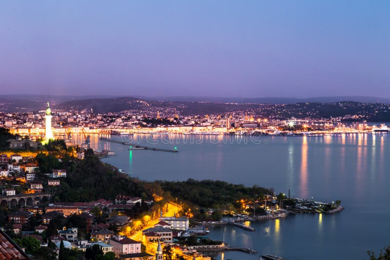 Lighthouse in the evening stock image. Image of marina - 54288945