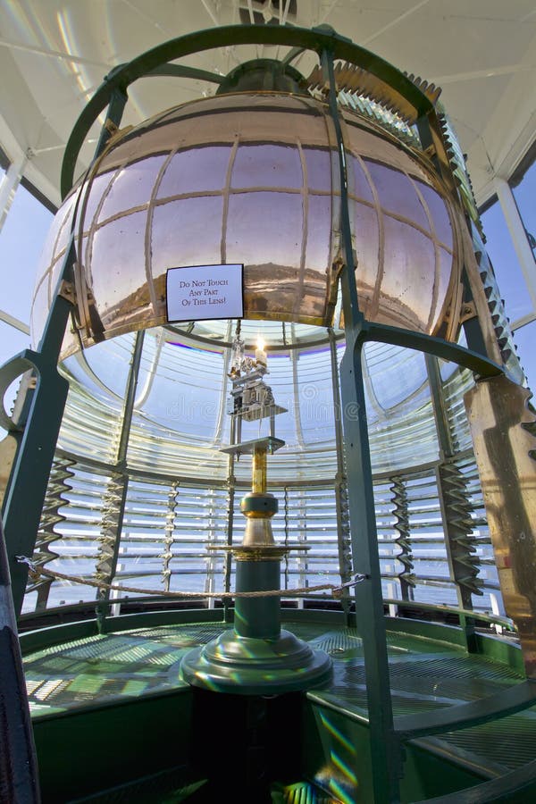 Lighthouse First Order Fresnel Lens Stock Image - Image of architecture ...
