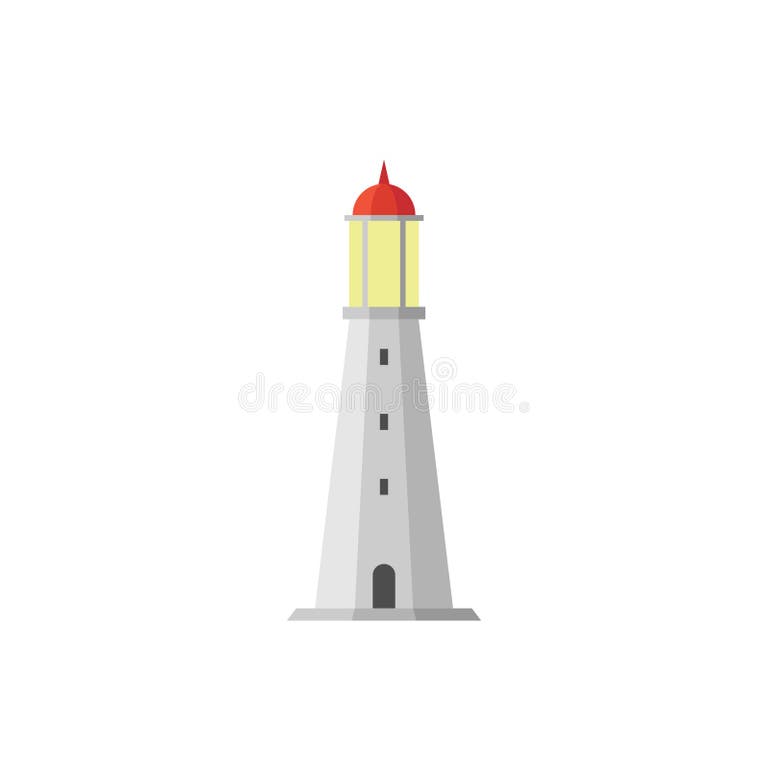 Lighthouse Flat Design Vector Illustration Stock Vector - Illustration ...