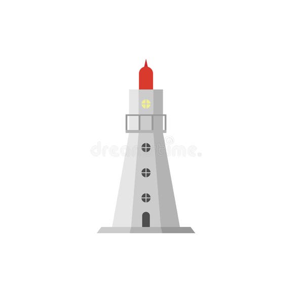 Lighthouse Flat Design Vector Illustration Stock Vector - Illustration ...