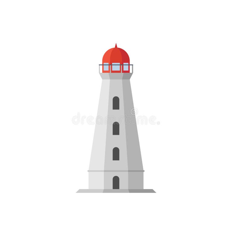 Lighthouse Flat Design Vector Illustration Stock Vector - Illustration ...