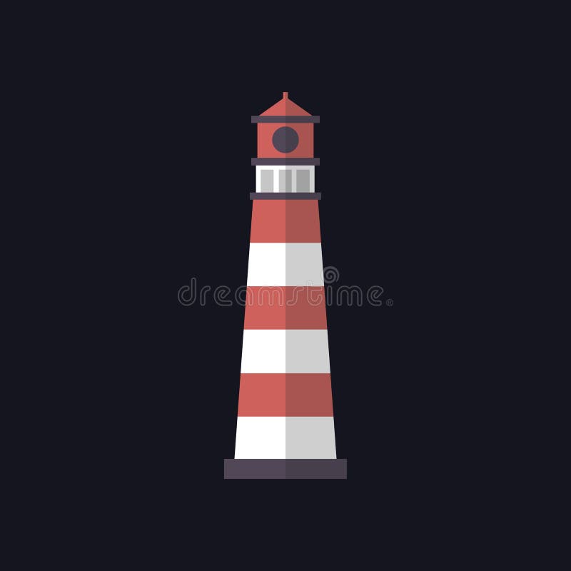 Lighthouse Flat Icon, Vector Illustration Stock Illustration ...