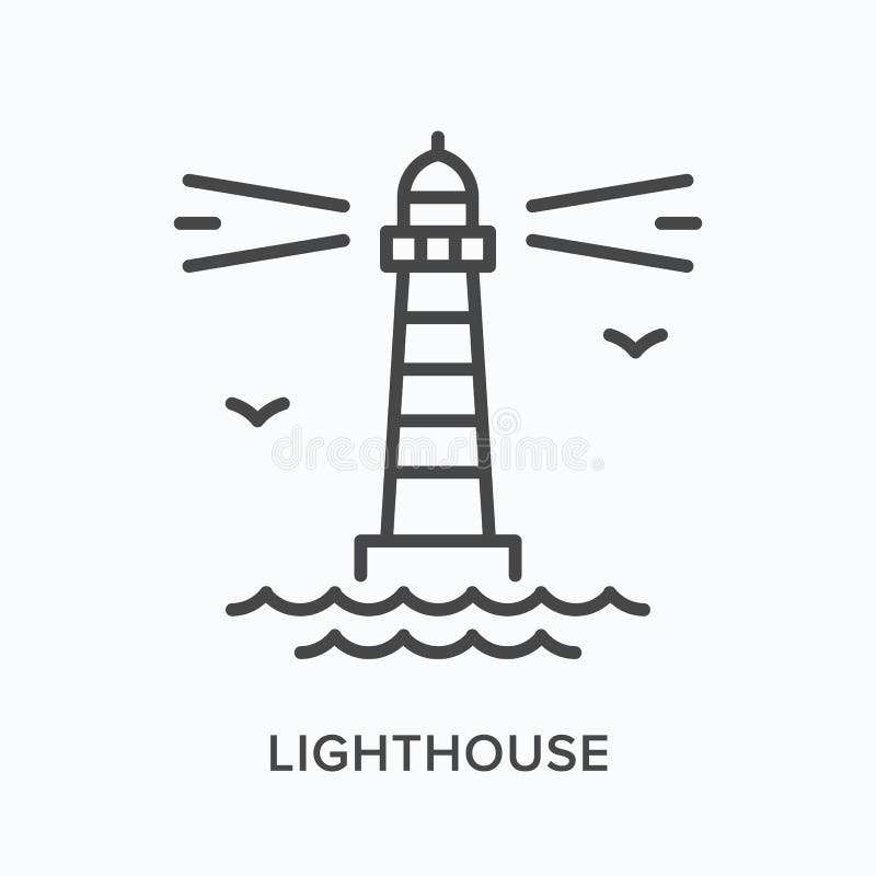Pharos Lighthouse at Sunset Stock Illustration - Illustration of ...