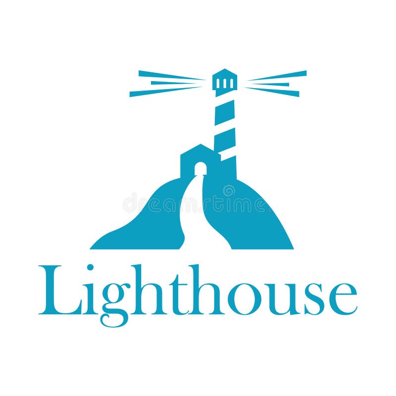 Lighthouse Flat Minimalist Logo Design Stock Vector - Illustration of ...