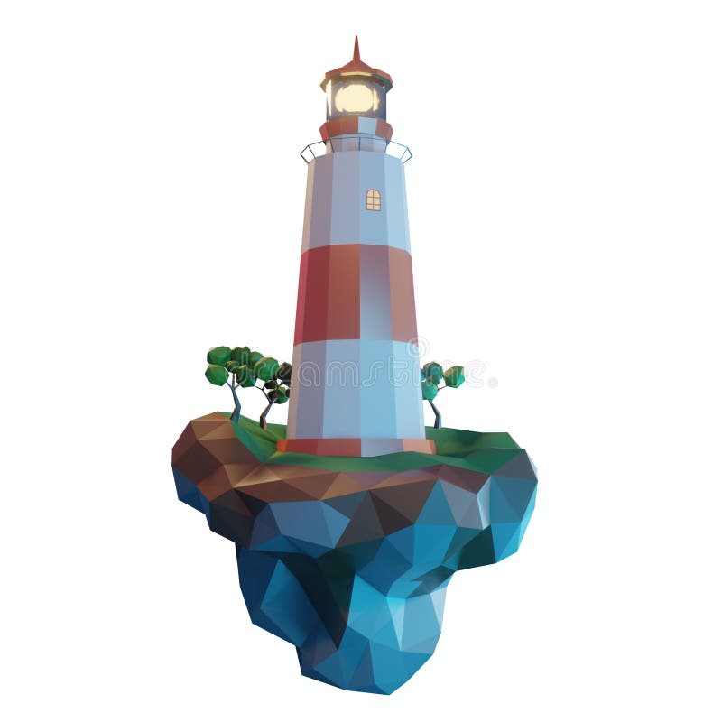 Lighthouse with a Triangular Roof. Vector Illustration. Stock Vector ...