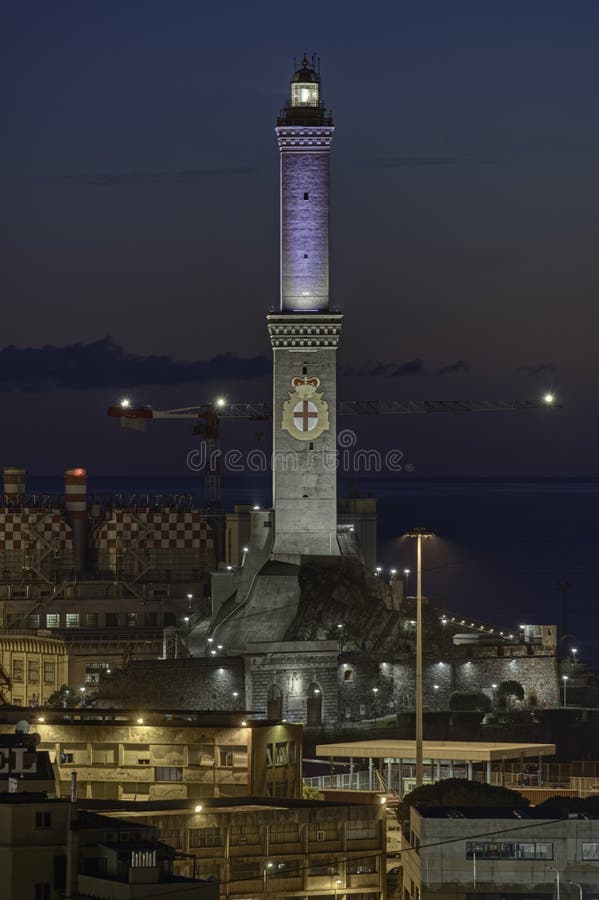 Lighthouse of Genoa Symbol of the City Editorial Photography - Image of ...