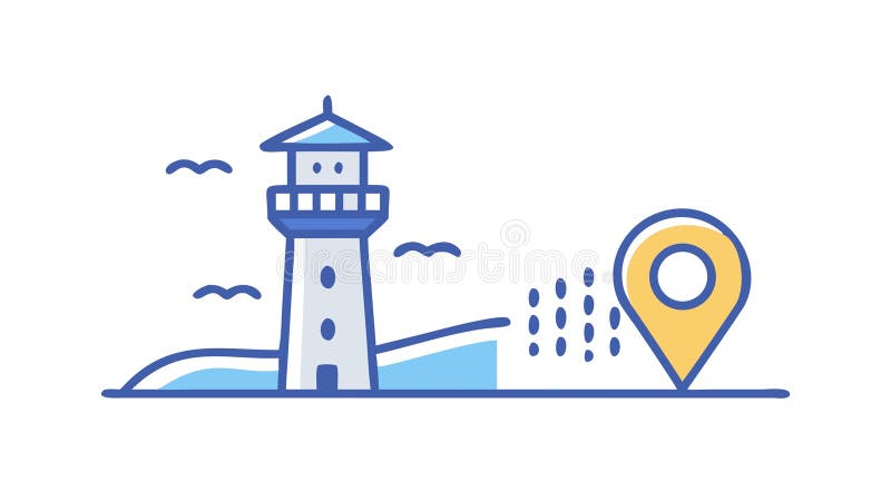 Lighthouse Geolocation: Coastal Navigation Location, Vector Design ...