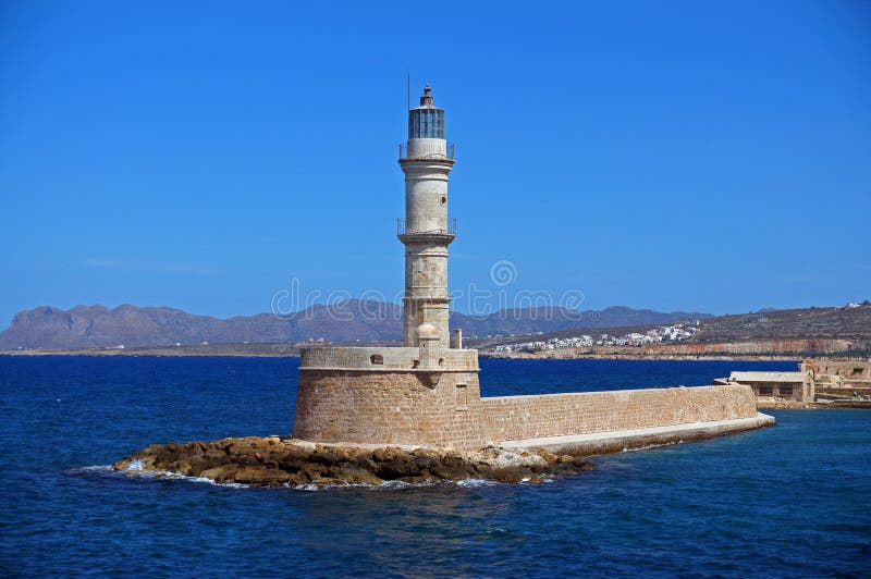 Lighthouse in Greece stock image. Image of greece, ocean - 55930813