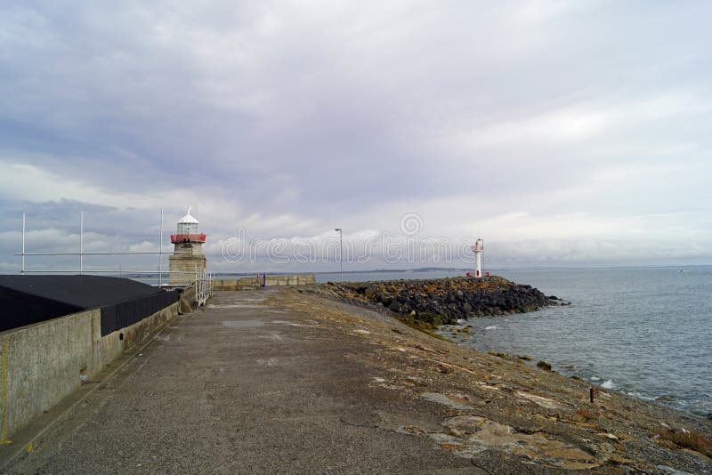 Old Howth Harbour Lighthouse Stock Image - Image of howth, seaside ...