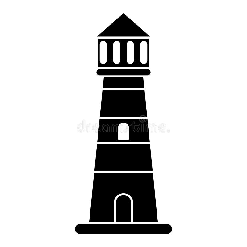 Lighthouse Guide Sea Pictogram Stock Illustration - Illustration of ...