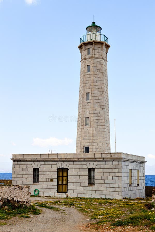 Lighthouse of Gytheio in Greece Stock Photo - Image of architecture ...