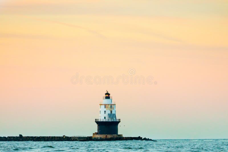 Center Breakwaters Lighthouse, Lewes, Delaware Stock Photo - Image of ...