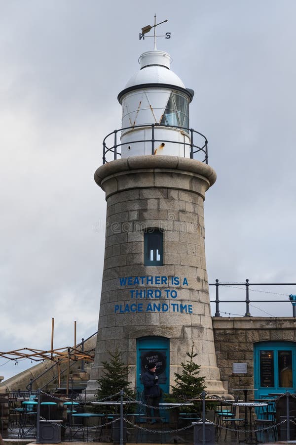 Lighthouse on the Harbour Arm Editorial Stock Photo - Image of coast ...