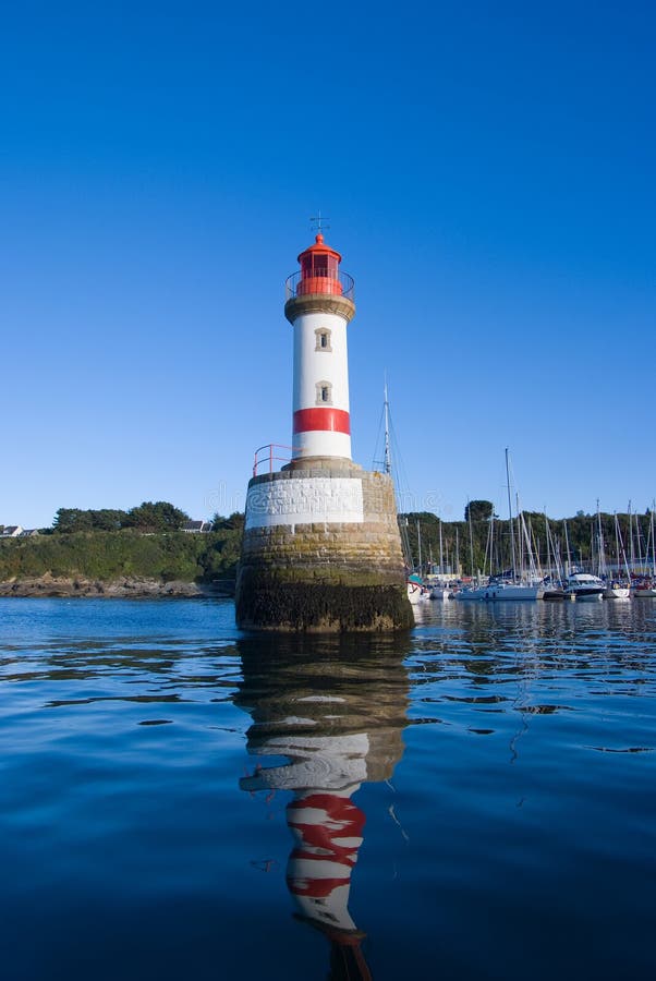 Lighthouse in high tide stock photo. Image of ocean, water - 12603334