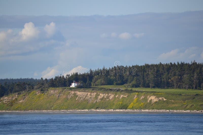 Lighthouse on the hill stock image. Image of mountain - 64896259