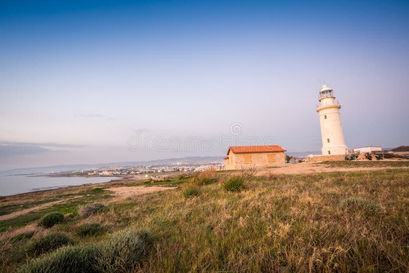 Lighthouse in Historic Paphos, Cyprus Stock Image - Image of pafos ...