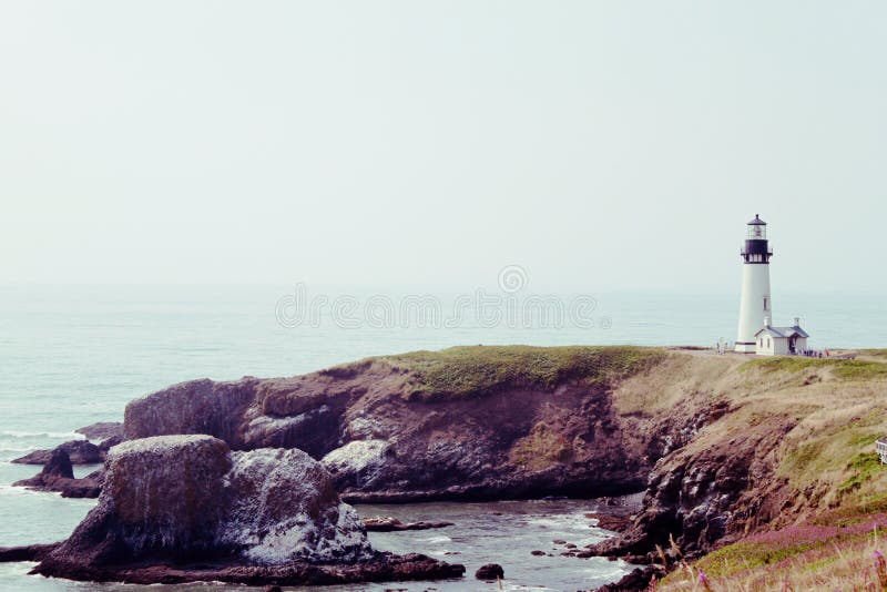 Lighthouse on a Cliff stock image. Image of lighthouse - 98214717