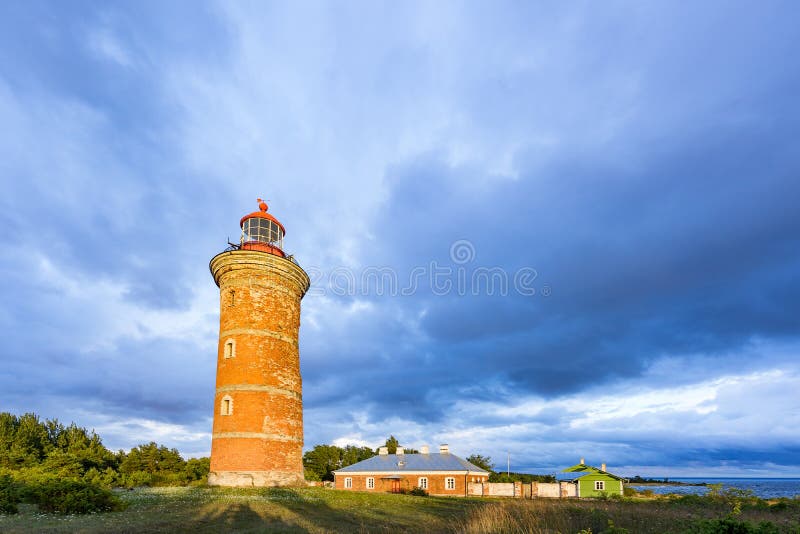 Lighthouse and House in the Baltic Sea. Shore, Evening Light, Sunset ...