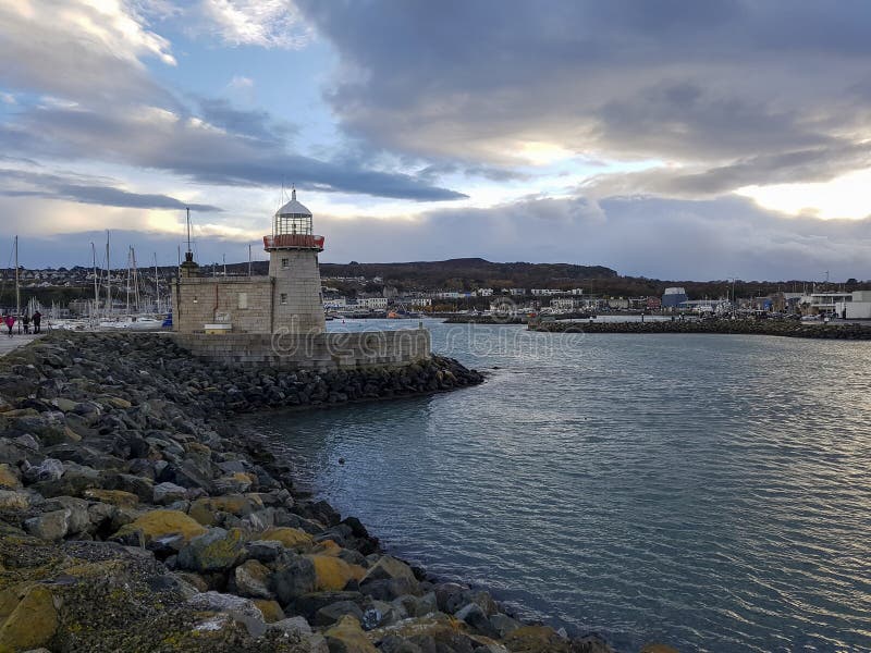 Lighthouse in Howth in Ireland Stock Photo - Image of view, port: 308479838
