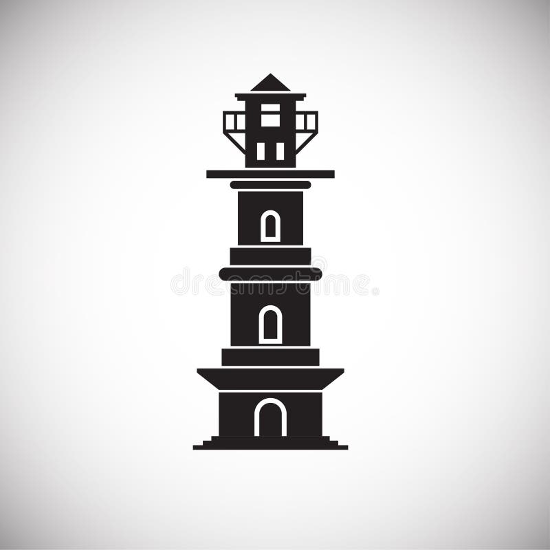 Lighthouse Icon on Background for Graphic and Web Design. Simple Vector ...